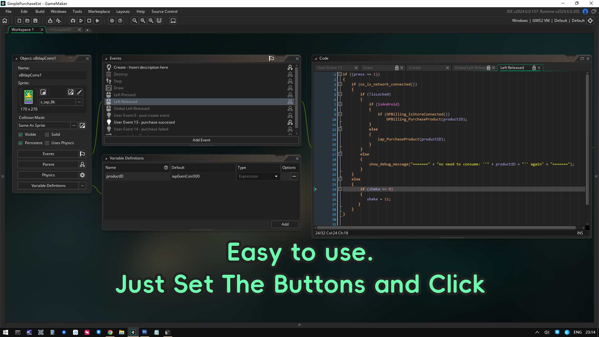 Easy IAP - iOS Android - by Dimsum Cart Studio | GameMaker: Marketplace