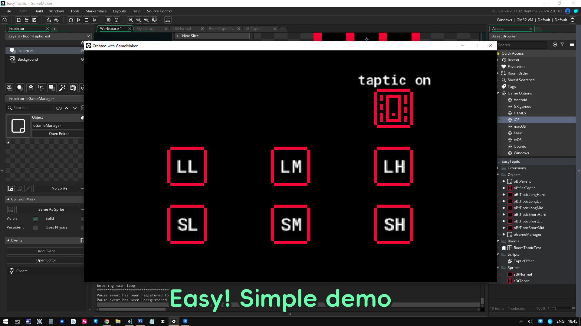 Easy Taptic for ios and android by Dimsum Cart Studio | GameMaker: Marketplace
