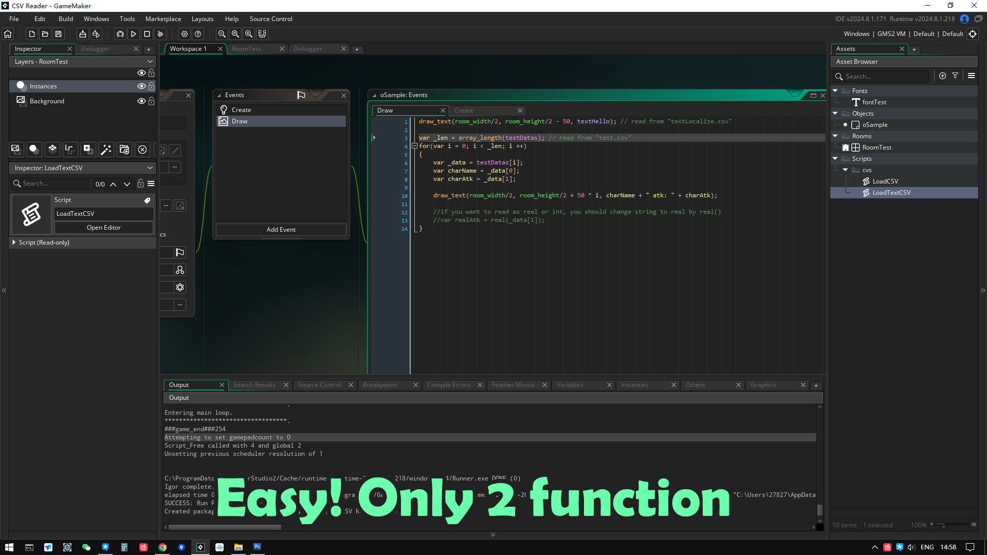 Easy CSV Reader by Dimsum Cart Studio | GameMaker: Marketplace