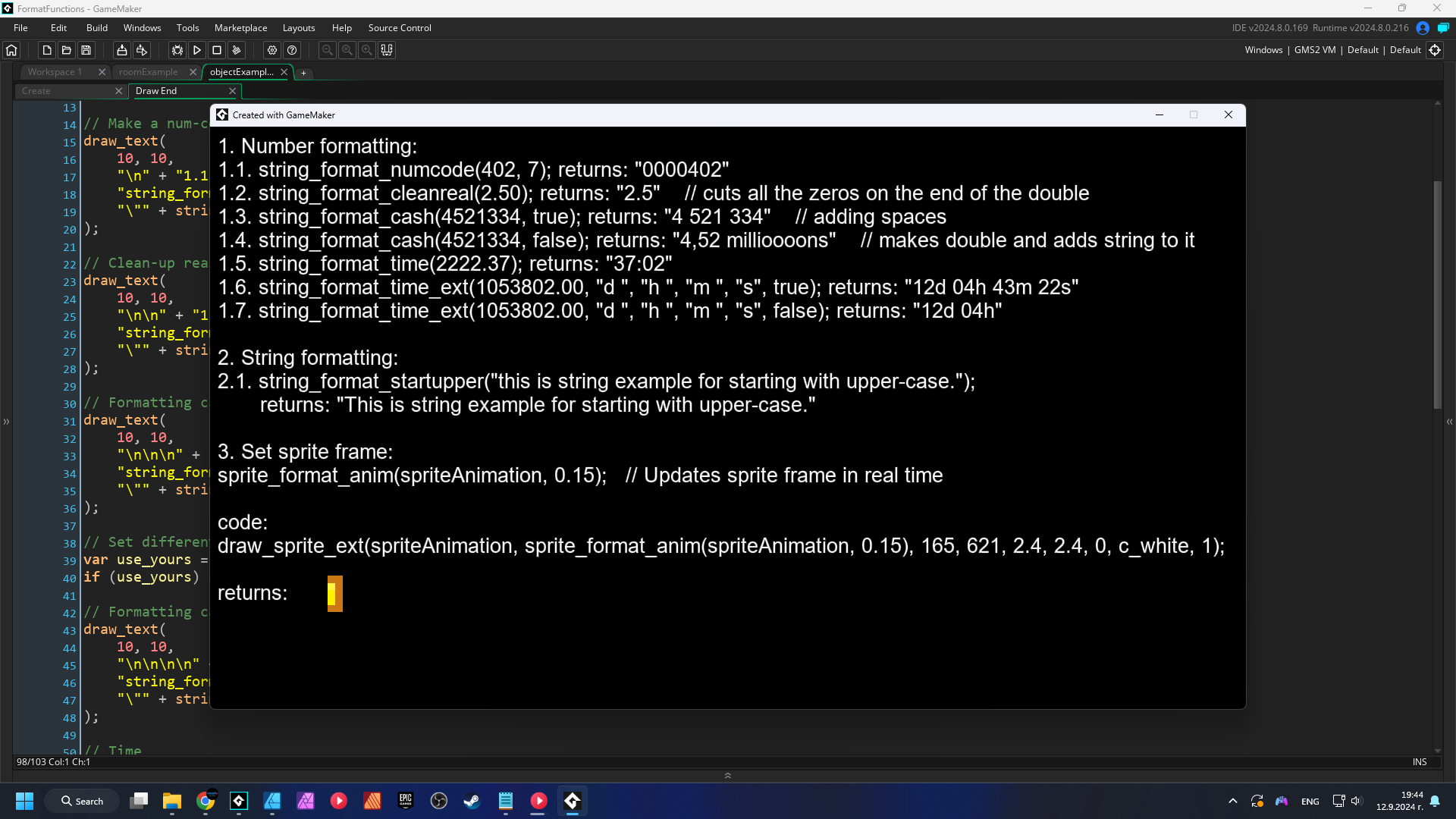 String formatting by Dimitar Gogov | GameMaker: Marketplace String formatting by Dimitar Gogov | GameMaker: Marketplace