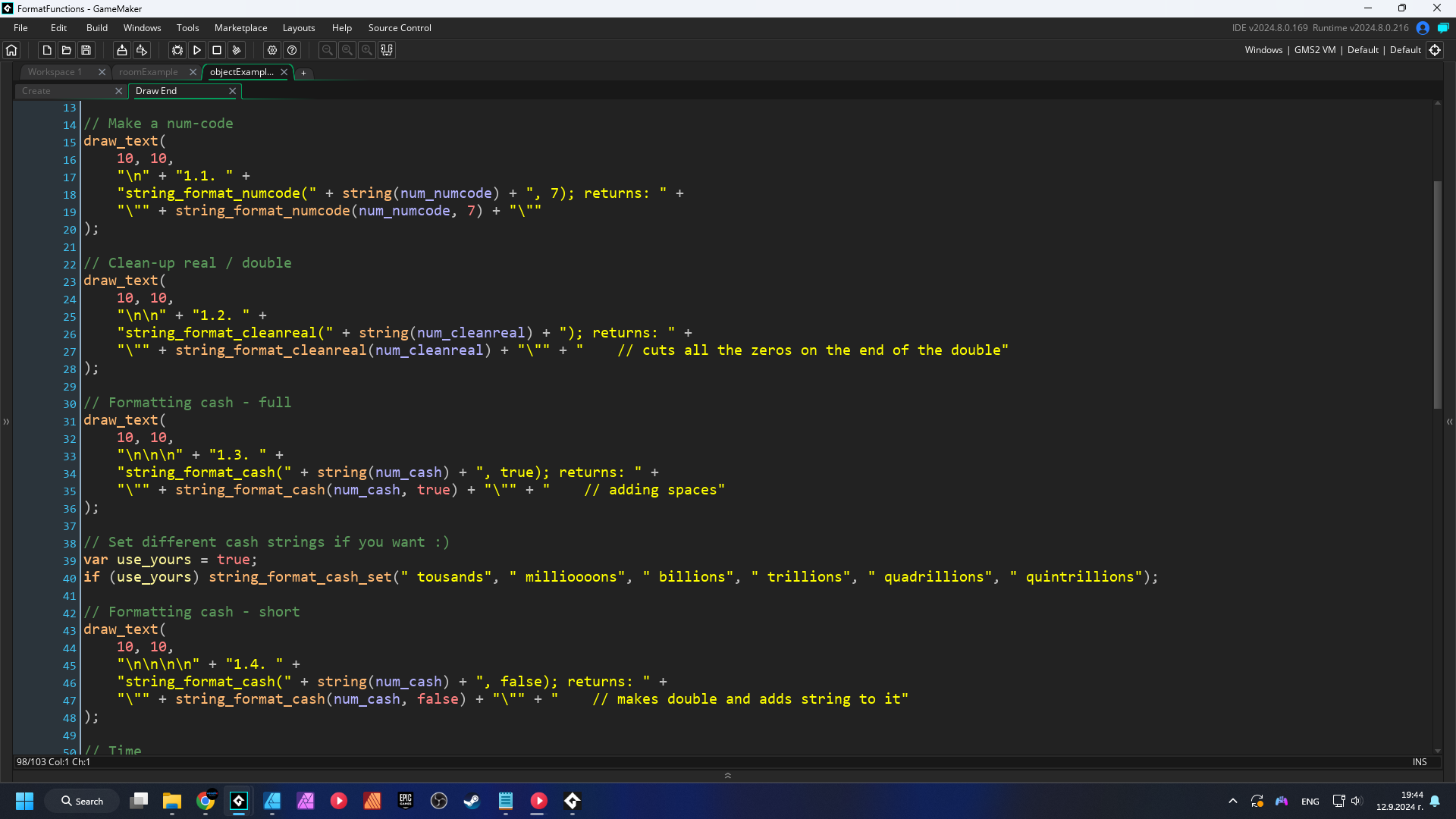 String formatting by Dimitar Gogov | GameMaker: Marketplace