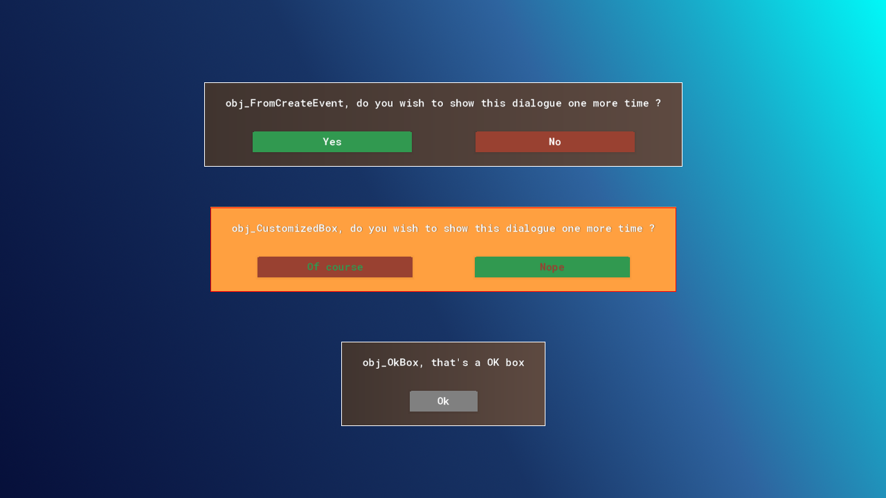 Customized Dialogue Boxes by Vulco | GameMaker: Marketplace