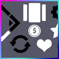 White and Black GUI Icons by gamertose | GameMaker: Marketplace