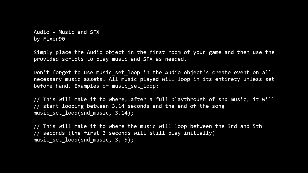 Audio - Music and SFX by Fixer90 | GameMaker: Marketplace